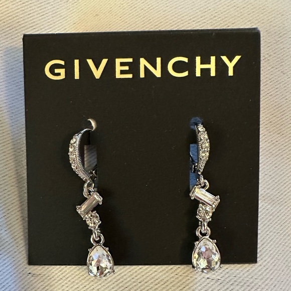 Givenchy | Jewelry | Givenchy Silver Crystal Drop Earrings | Poshmark